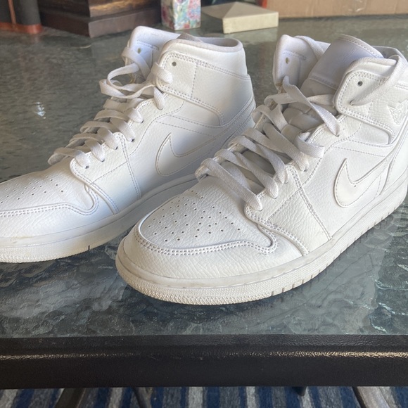 Jordan | Shoes | 220 Air Jordan Mid Triple White | Poshmark